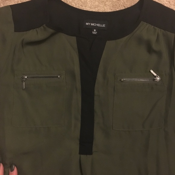 My Michelle | Tops | My Michele Olive Blouse | Poshmark